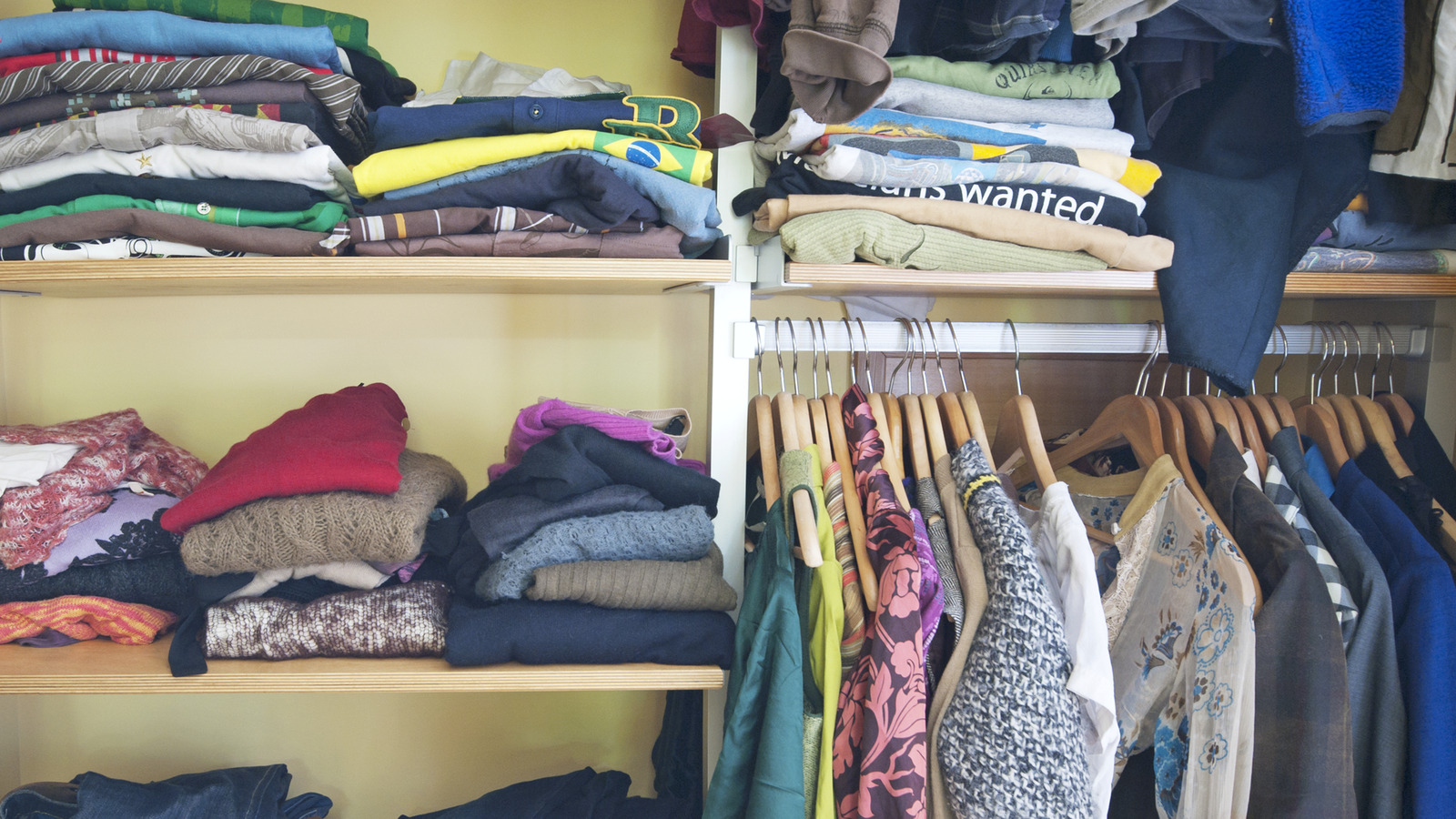 The Creative Dollar Tree Hack That Adds Hanging Storage To Cramped Closets